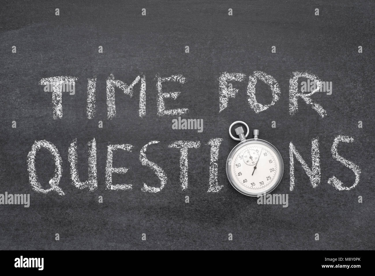 time for questions phrase handwritten on chalkboard with vintage ...