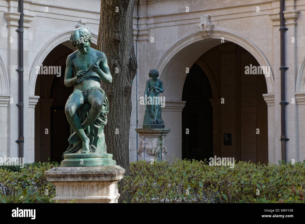 LYON, FRANCE, March 19, 2018 : Gardens of the Museum of Fine Arts of ...