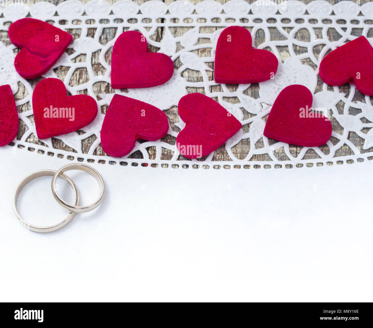 wedding rings in the decorative arrangement Stock Photo - Alamy