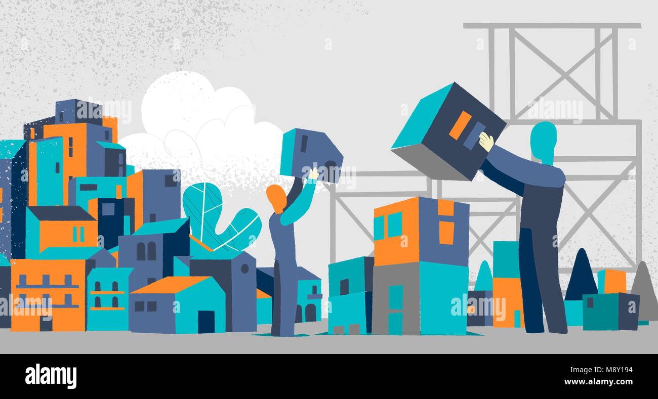 city development people engaging activities building cityscape planning ...