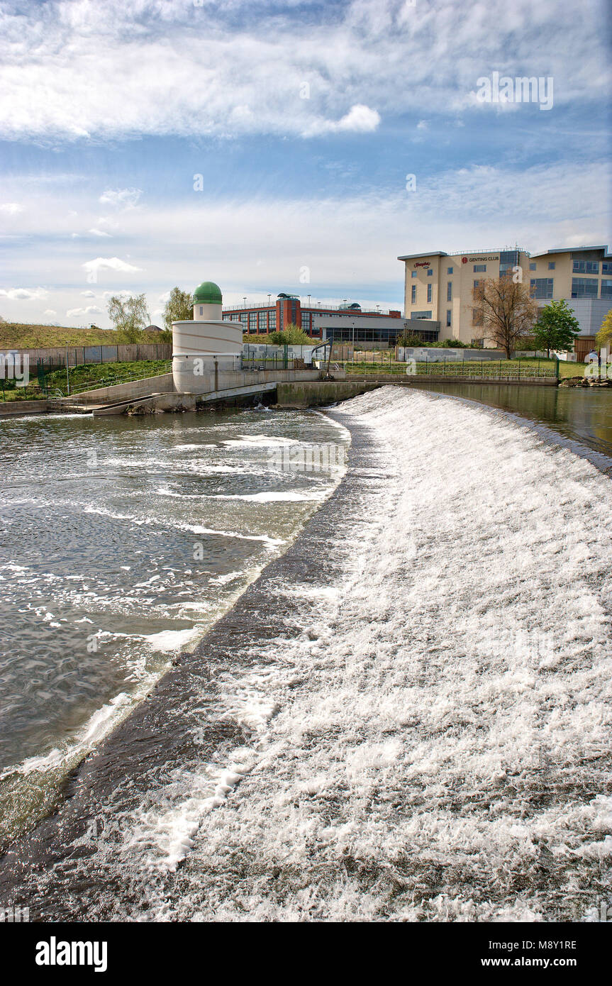 Weir across the River Derwent in Derby, England, UK Stock Photo - Alamy