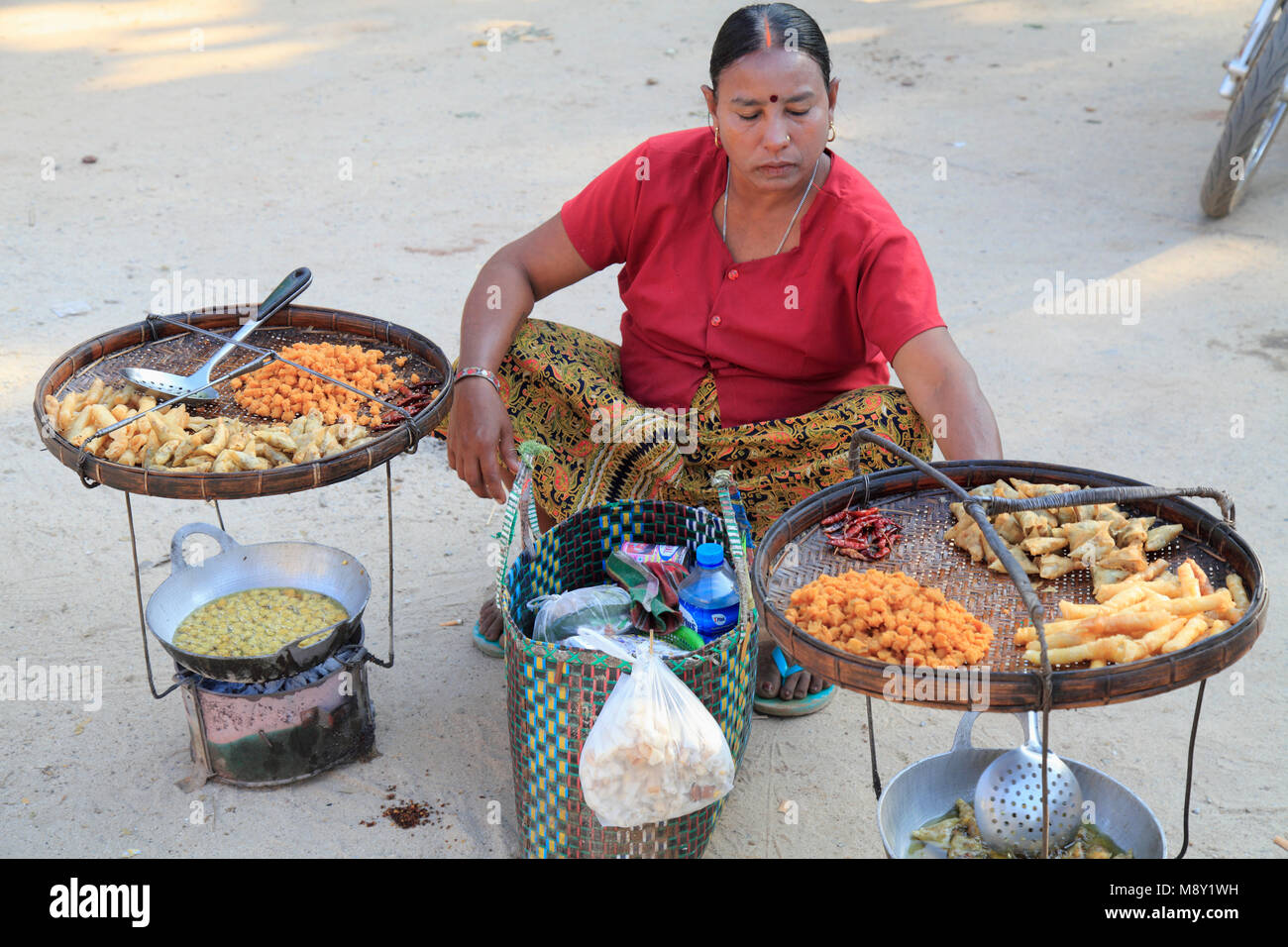 Myanmar, Burma, Bago, street food, vendor Stock Photo - Alamy