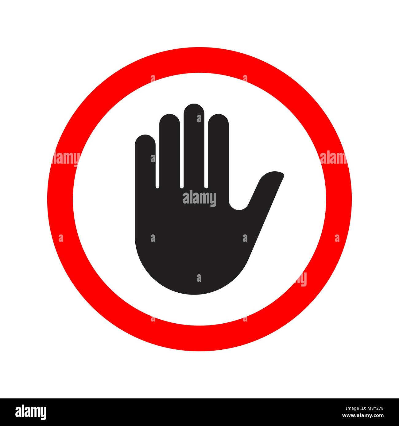 Hand making a stop signal symbol. Vector illustration Stock Vector ...