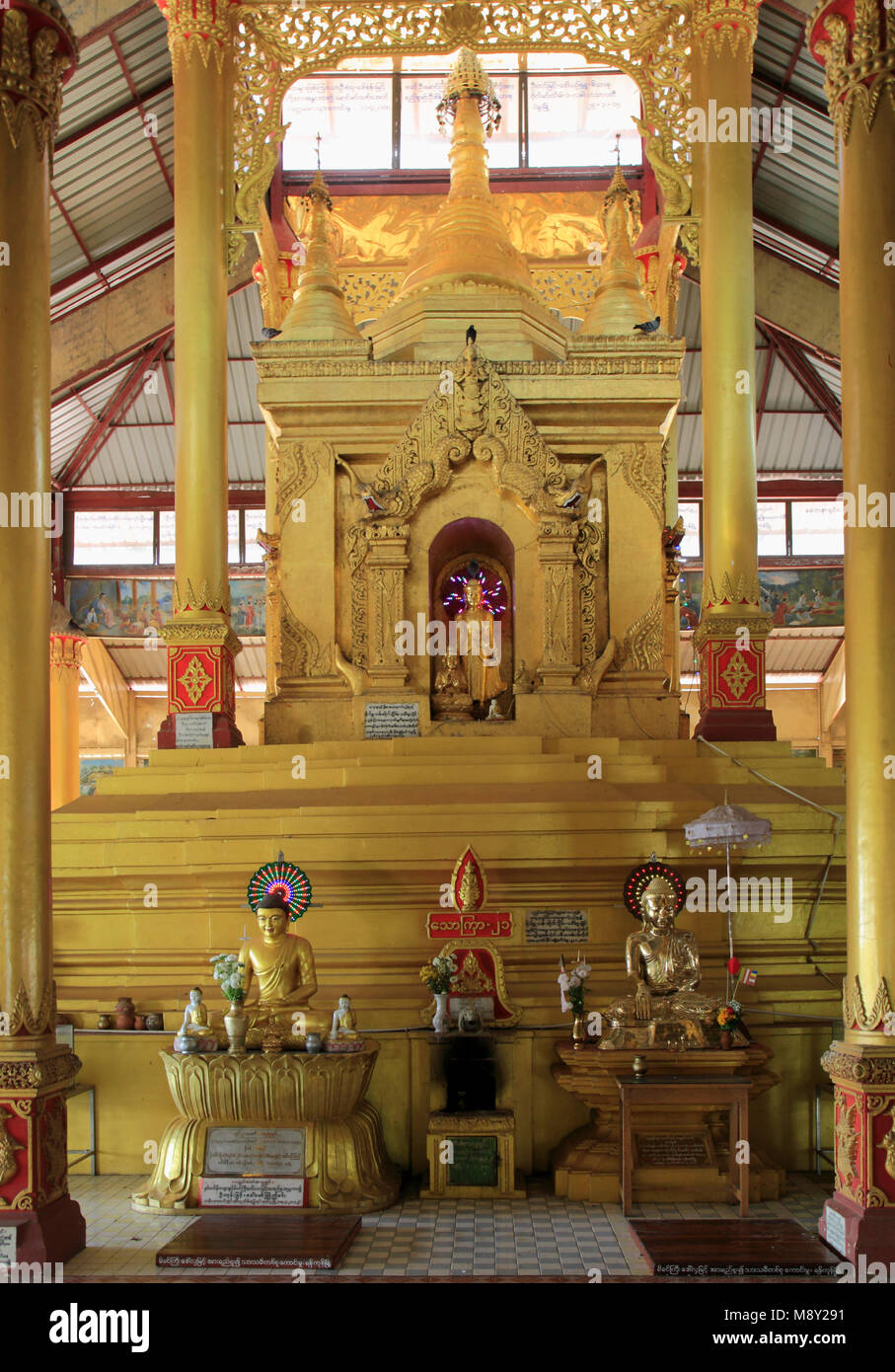 Myanmar, Burma, Bago, Hintha Gon Pagoda, interior Stock Photo - Alamy