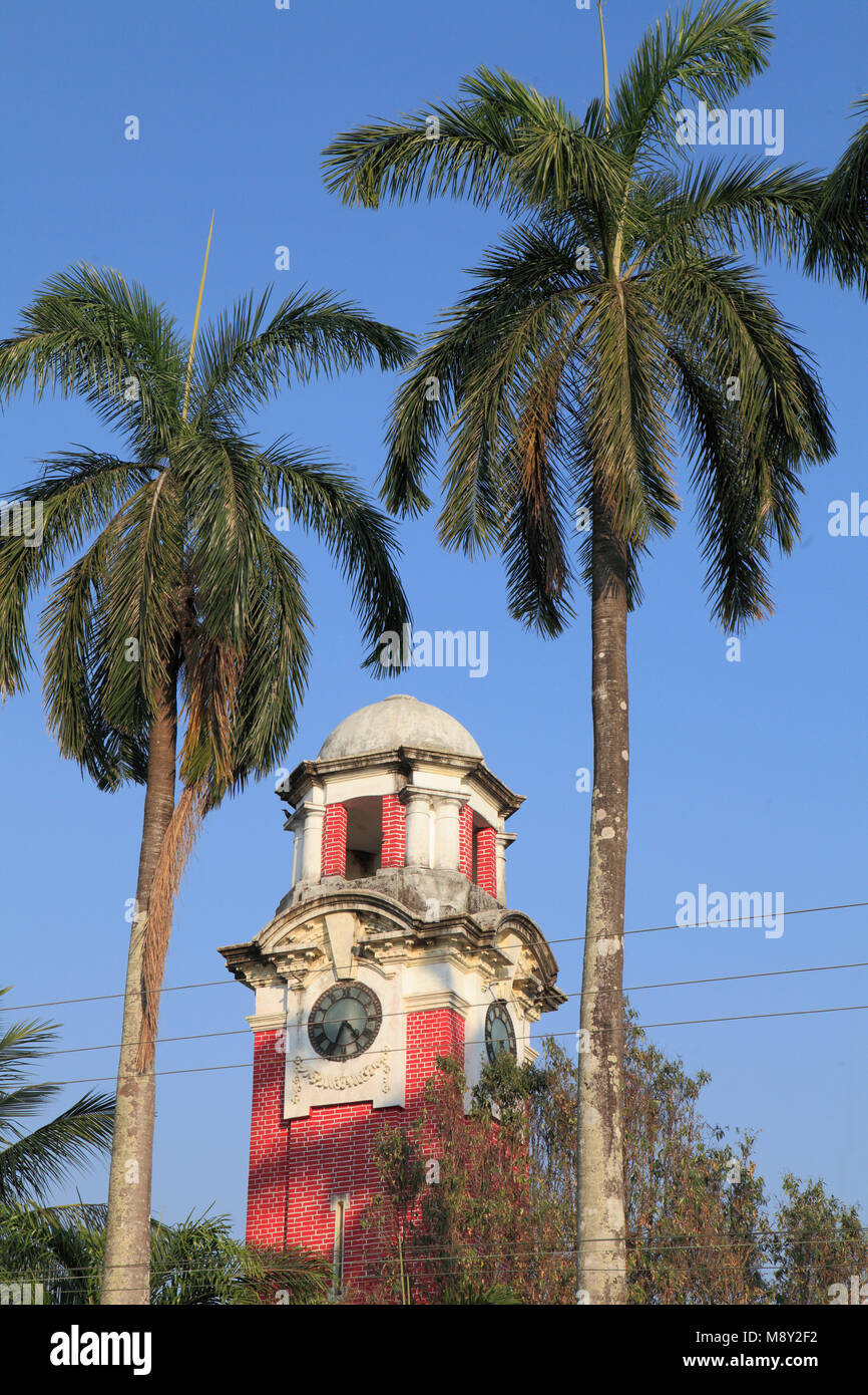 Myanmar, Mon State, Mawlamyine, Mawrawaddy Park, Clock Tower Stock ...