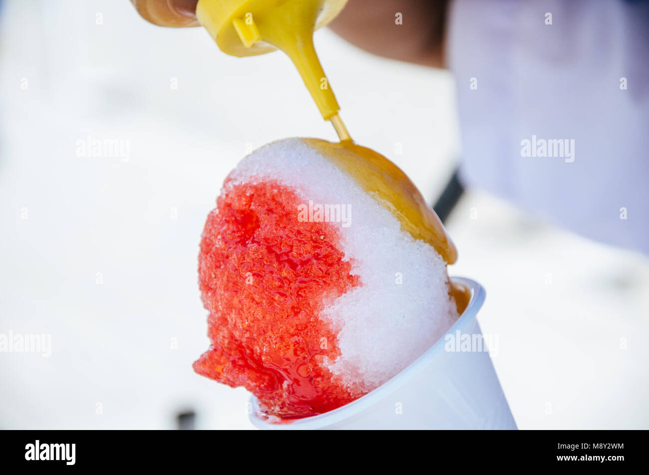 Sweet of crushed ice called in Peru Cremolada Stock Photo - Alamy