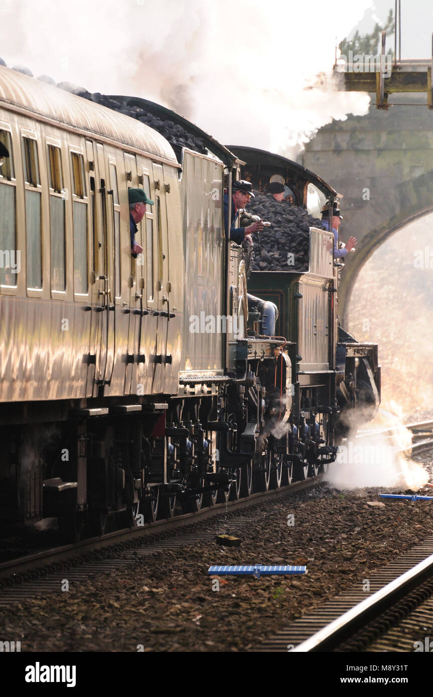 The Great Western Incursion steam railtour leaving Kemble after a water ...