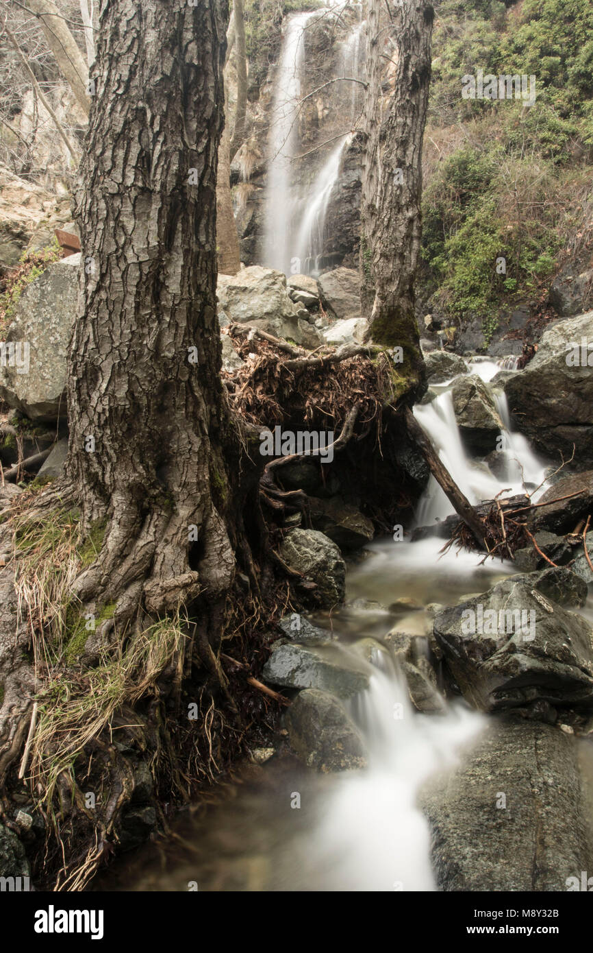 Waterfall along the Caledonian trail, Platres in the Troodos mountains ...
