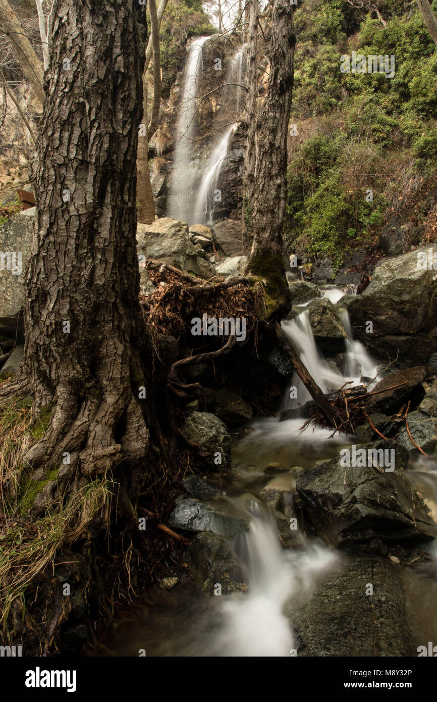Waterfall along the Caledonian trail, Platres in the Troodos mountains ...