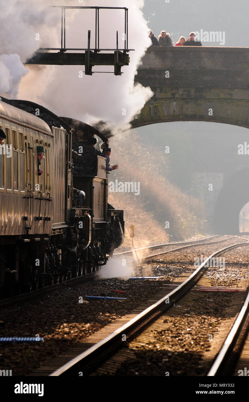 The Great Western Incursion steam railtour leaving Kemble after a water ...