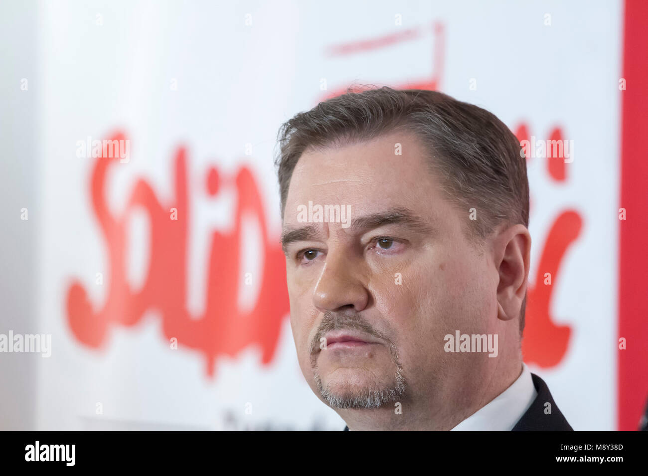 Piotr Duda, chairman of Niezalezny Samorzadny Zwiazek Zawodowy ...
