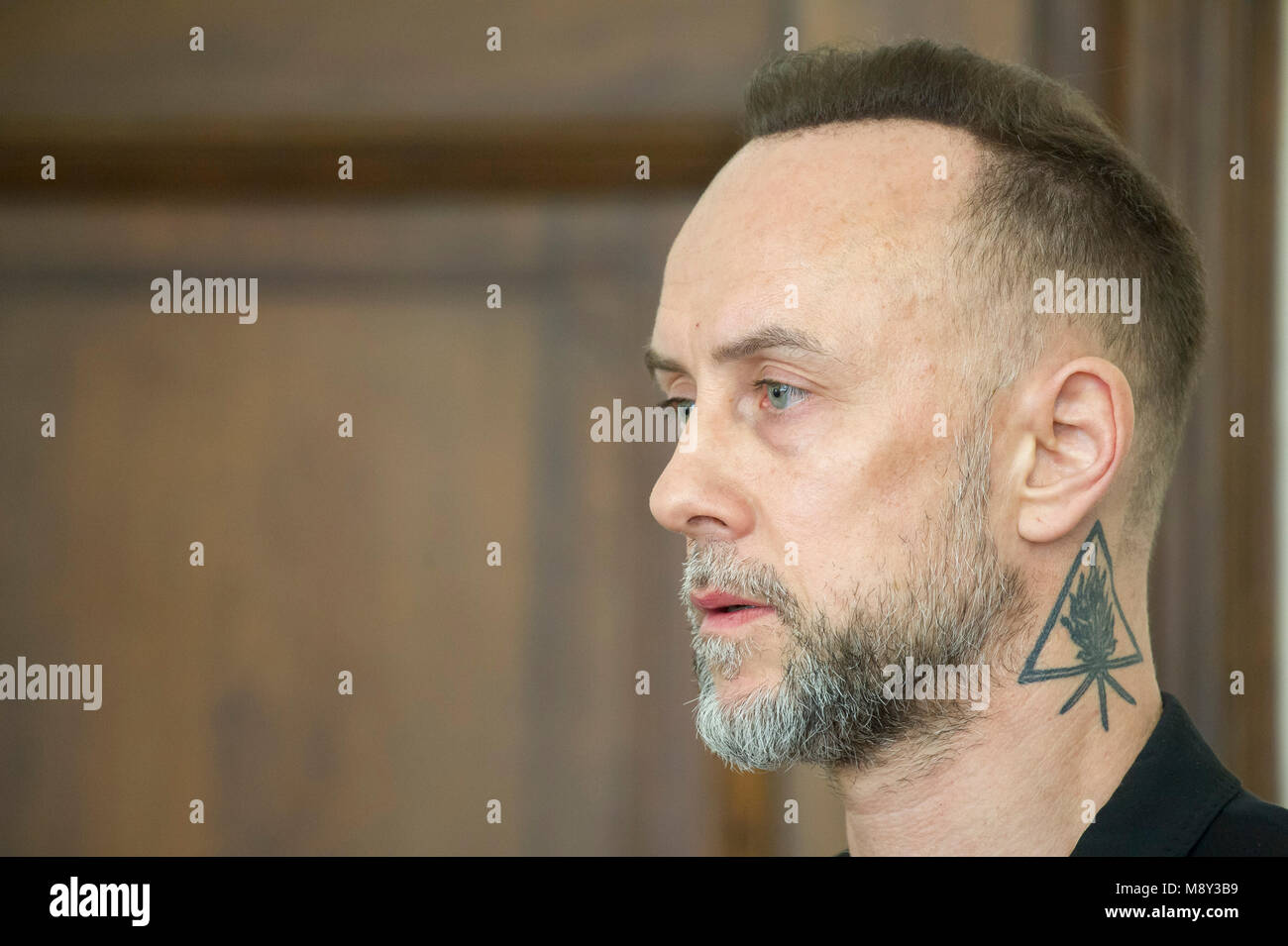 Adam Nergal Darski, leader of extreme metal band Behemoth, in Gdansk ...