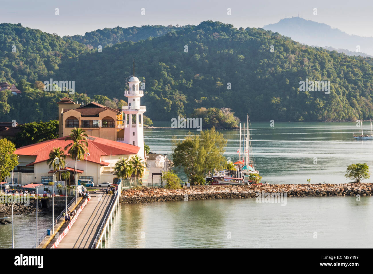 Close-up of the port of the island of Langkawi in the Malacca Strait ...