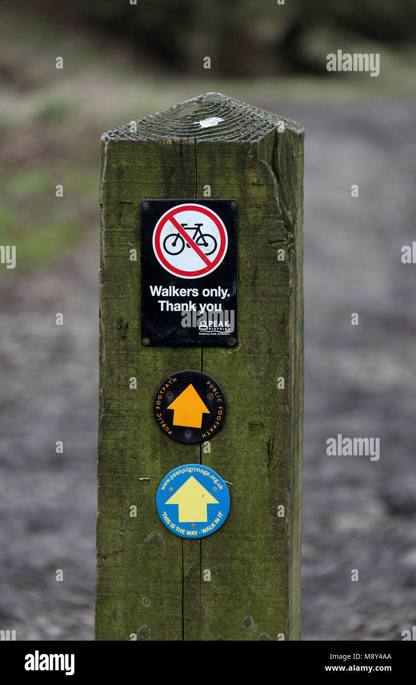 Walkers Only Sign in the Peak District National Park Stock Photo - Alamy