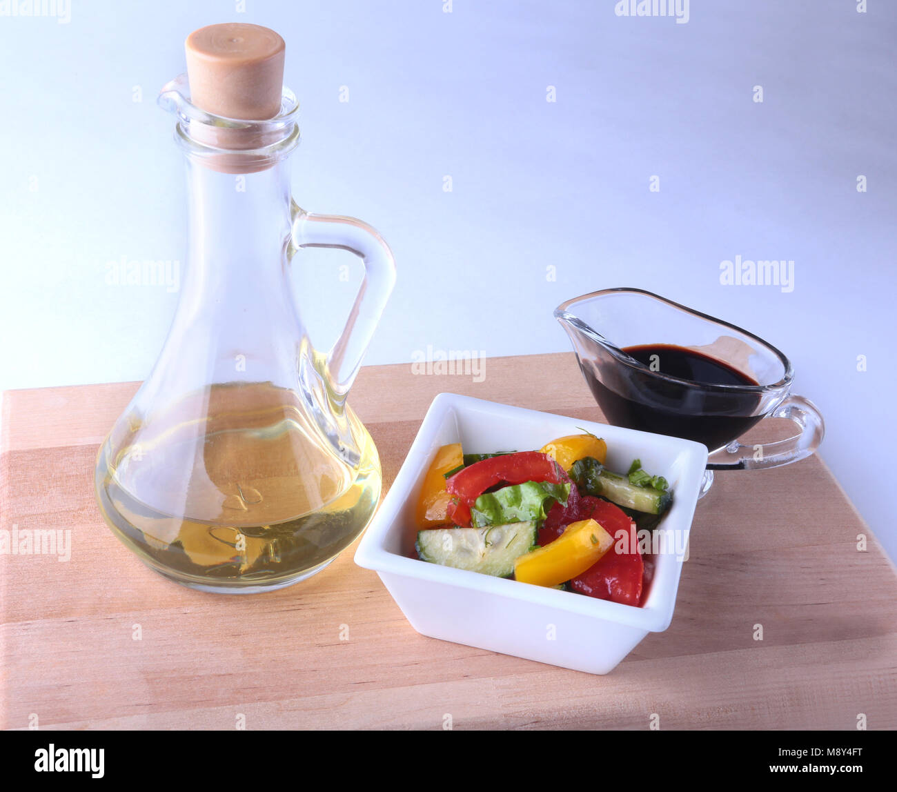 fresh vegetable salad with tomato, cucumber, bell pepper, lettuce leaf ...
