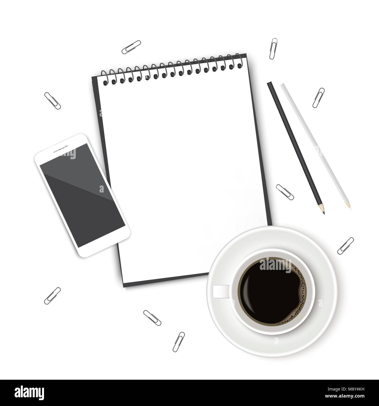 Top view desk banner Cut Out Stock Images & Pictures - Alamy