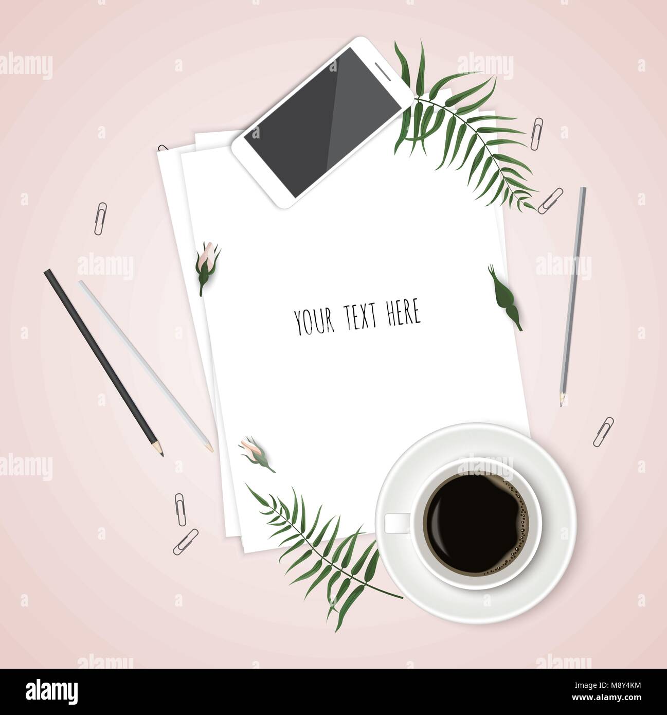 Laptop cup coffee pencil Stock Vector Images - Alamy