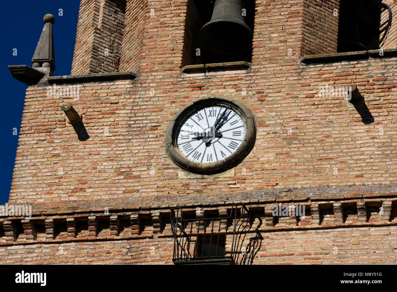Church of Santa María la Mayor clock tower. Ronda, Spain Stock Photo ...