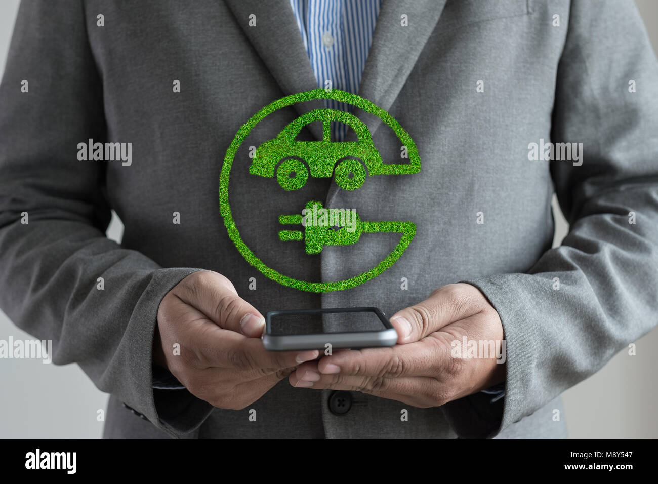 green electric car energy in transportation electric concept Stock ...