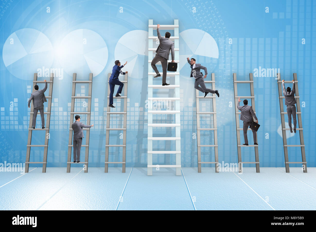 Career progression concept with various ladders Stock Photo - Alamy