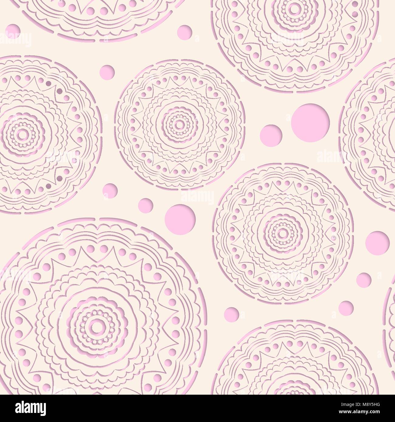 Seamless pattern with pink paper craft circles Stock Vector Image & Art ...