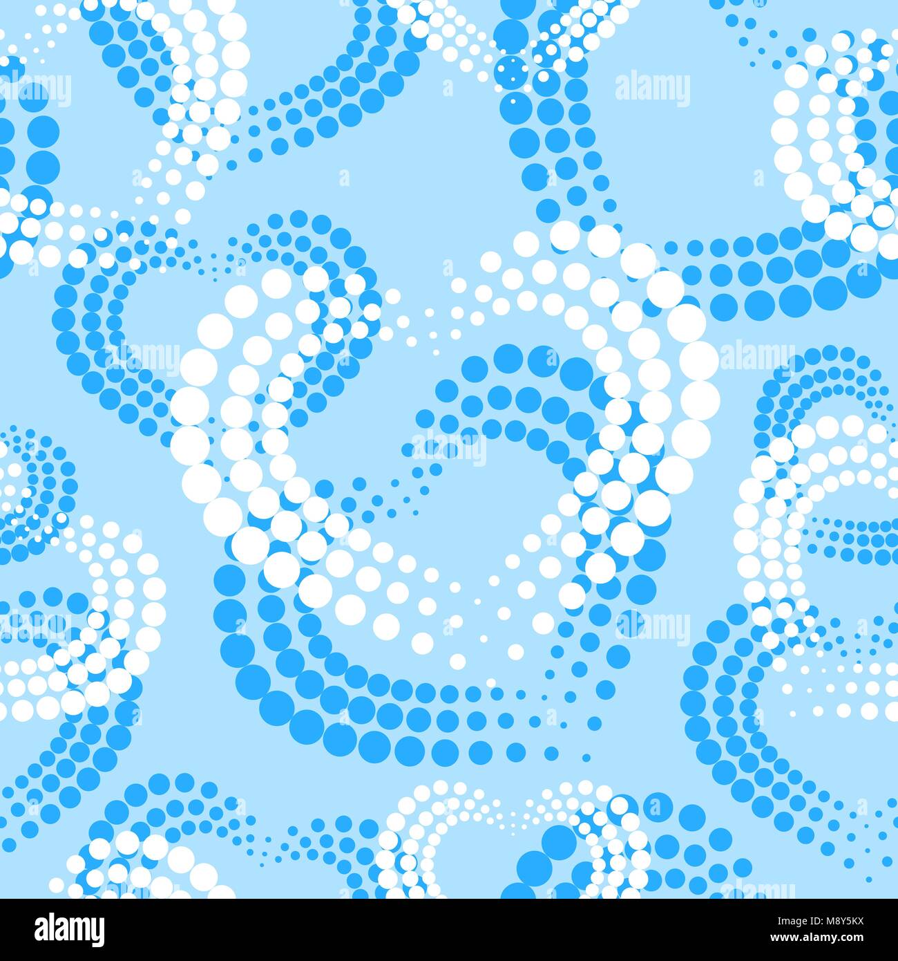 Seamless pattern with white dotted hearts on blue Stock Vector Image ...