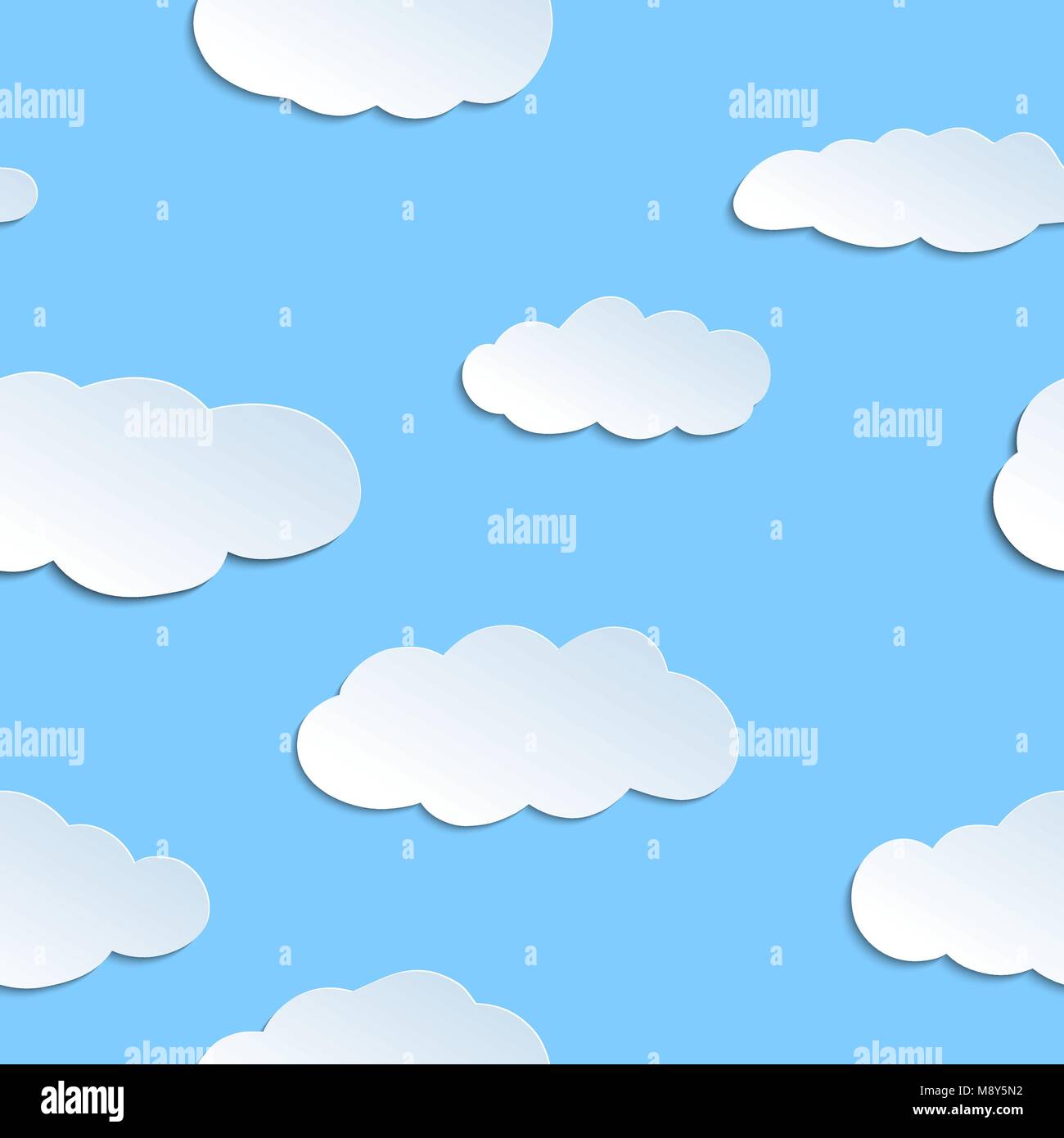 Seamless pattern with papercraft clouds Stock Vector Image & Art - Alamy