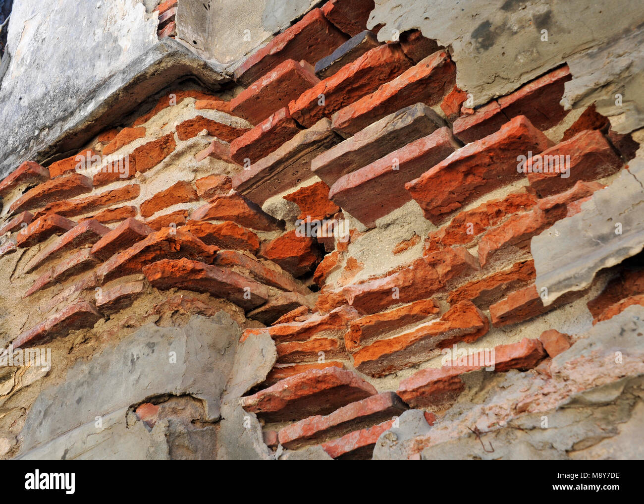 Brick walling of a building in Vigan city, Ilocos Sur, Philippines ...