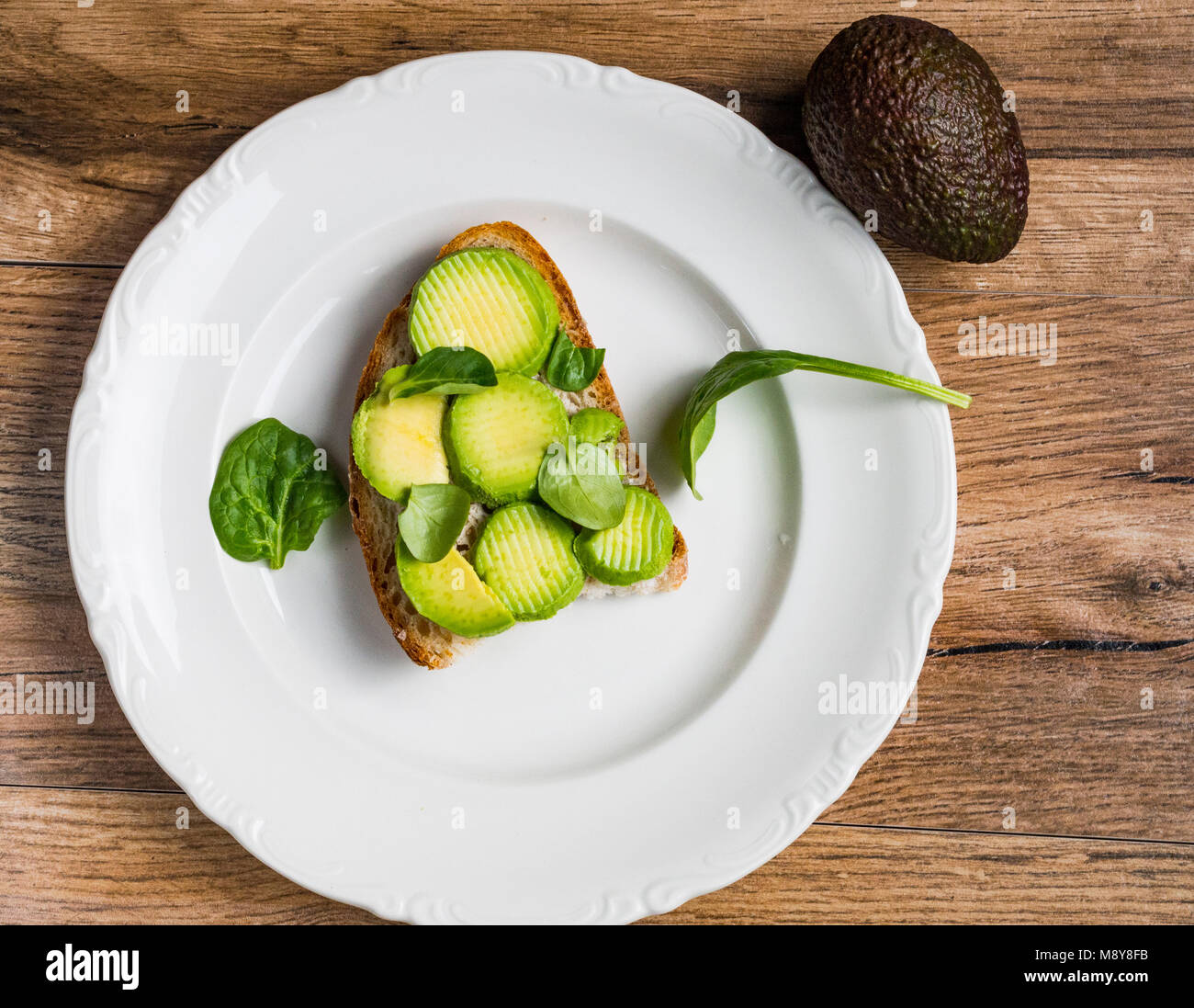 Avocado toast in a plate Stock Photo - Alamy