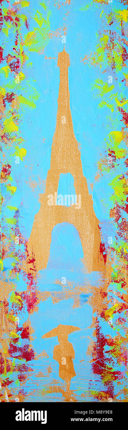Abstract Eiffel Tower Painting