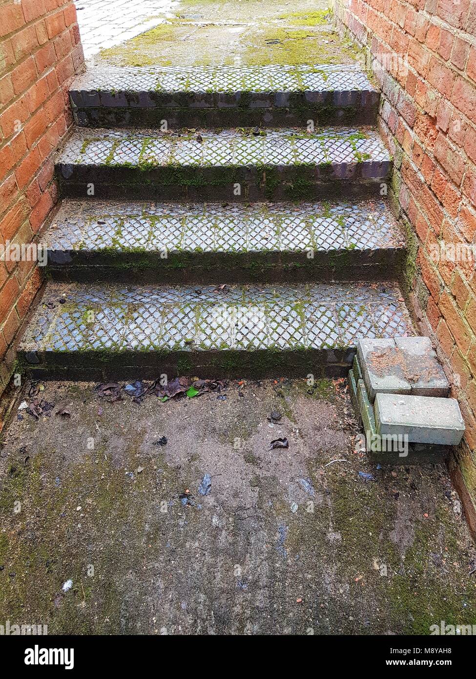Steps leading from alleyway to path Stock Photo - Alamy