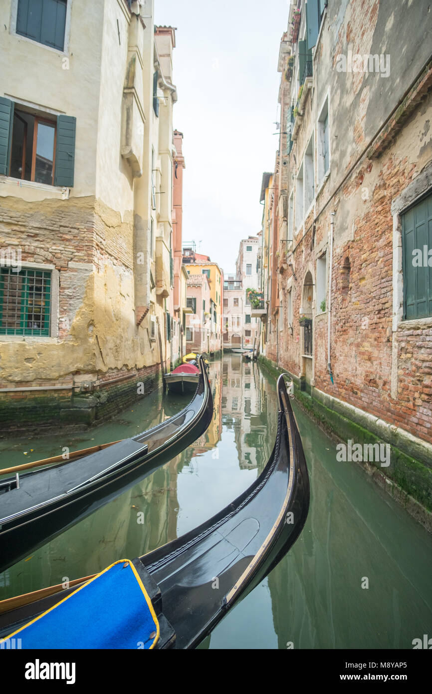 View of Gondola with building along the canal in Venice Stock Photo - Alamy