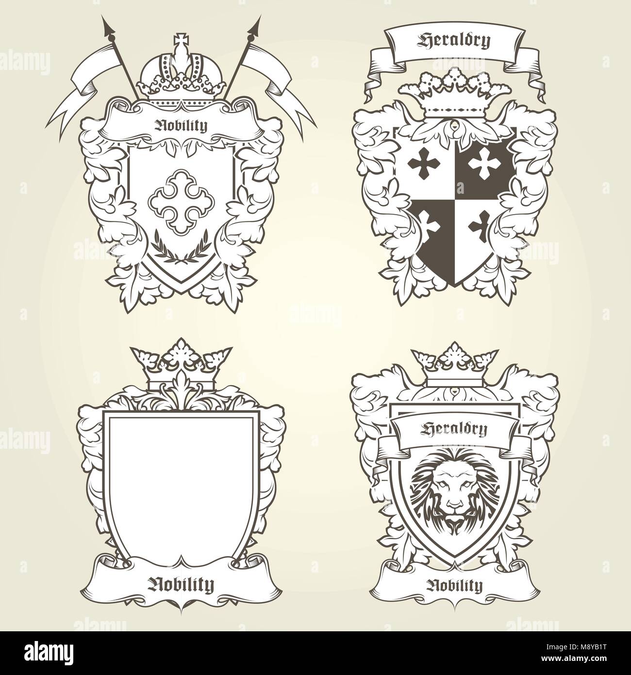 Heraldic shields hi-res stock photography and images - Alamy