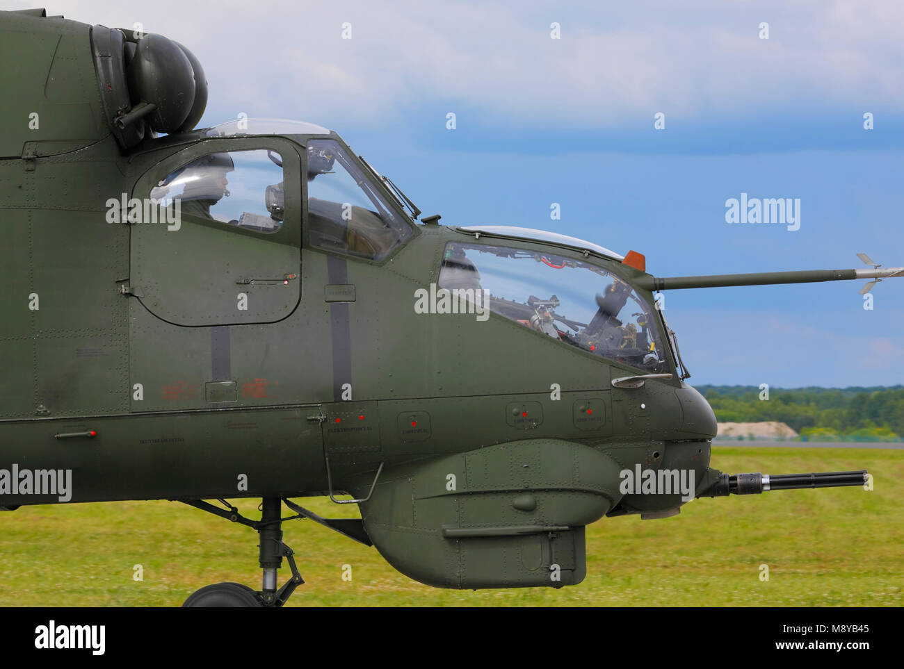 Side view of the Polish Air Force Mil Mi-24D Hind-D tandem cockpit ...