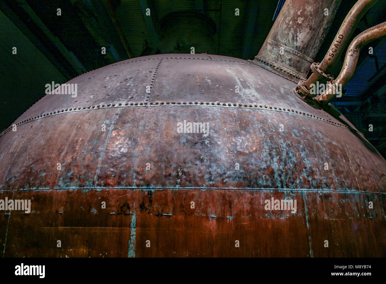 Vintage copper tank for boiling and making beer Stock Photo - Alamy