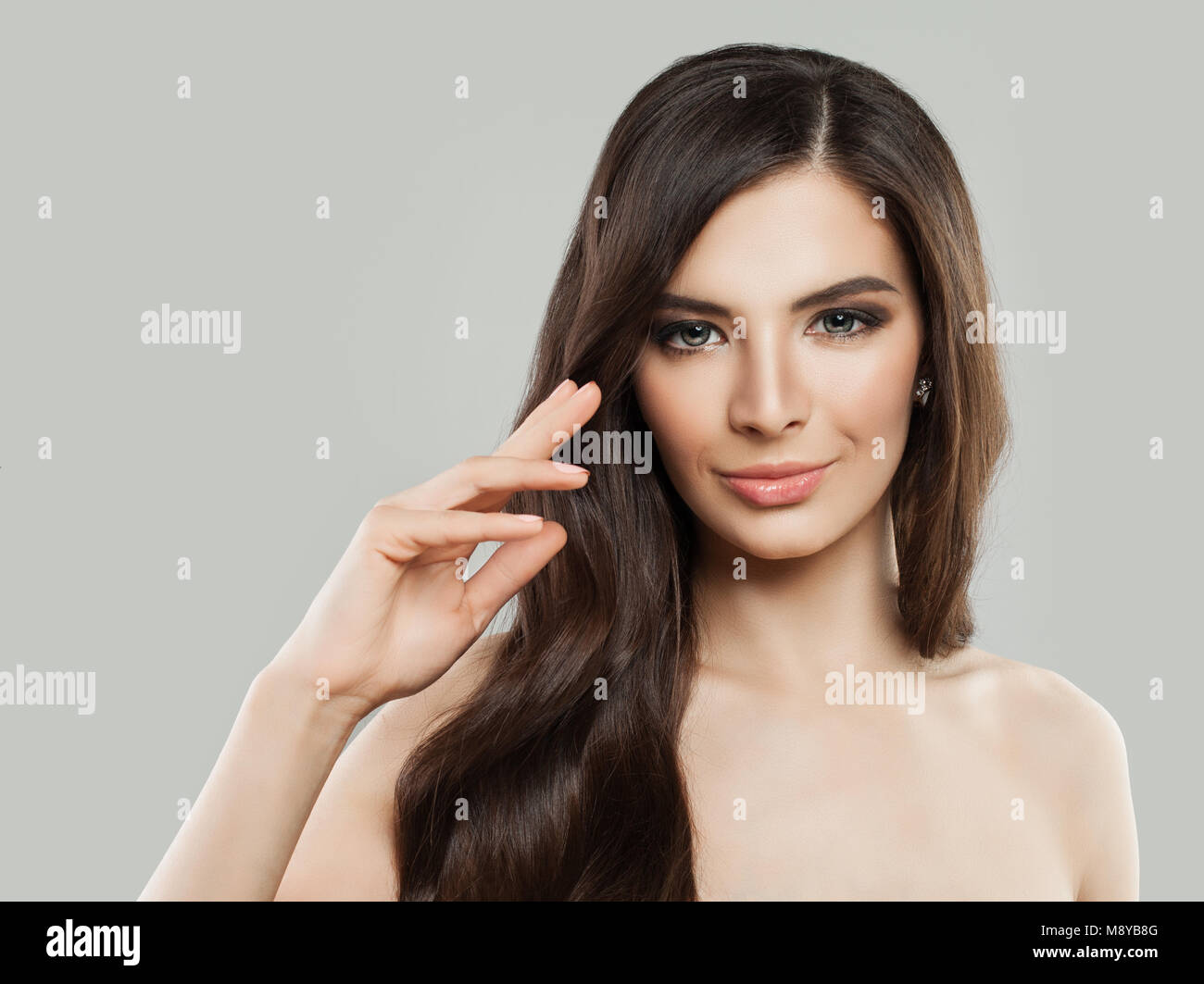 Spa Model Woman with Healthy Hair and Skin. Beauty, Facial Treatment ...