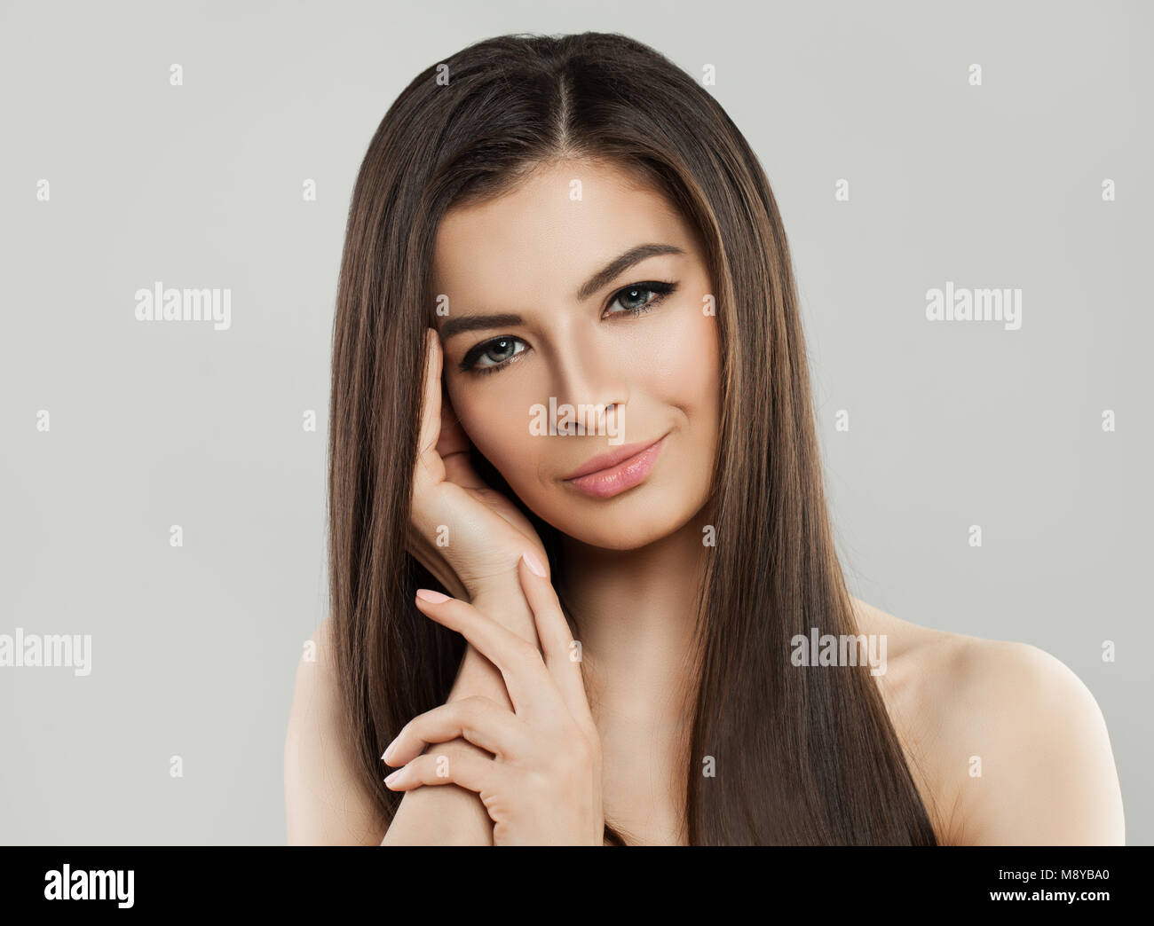 Female Model Face. Beautiful Healthy Woman Face Close Up Stock Photo ... Female Model Face. Beautiful Healthy Woman Face Close Up Stock Photo ...