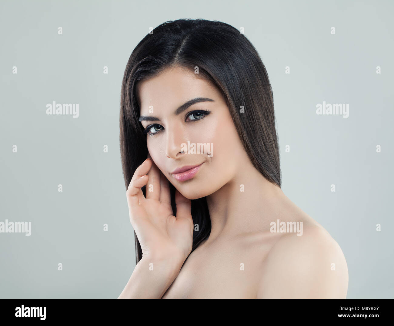 Spa Model Woman with Healthy Skin and Hair. Facial Treatment, Spa ...