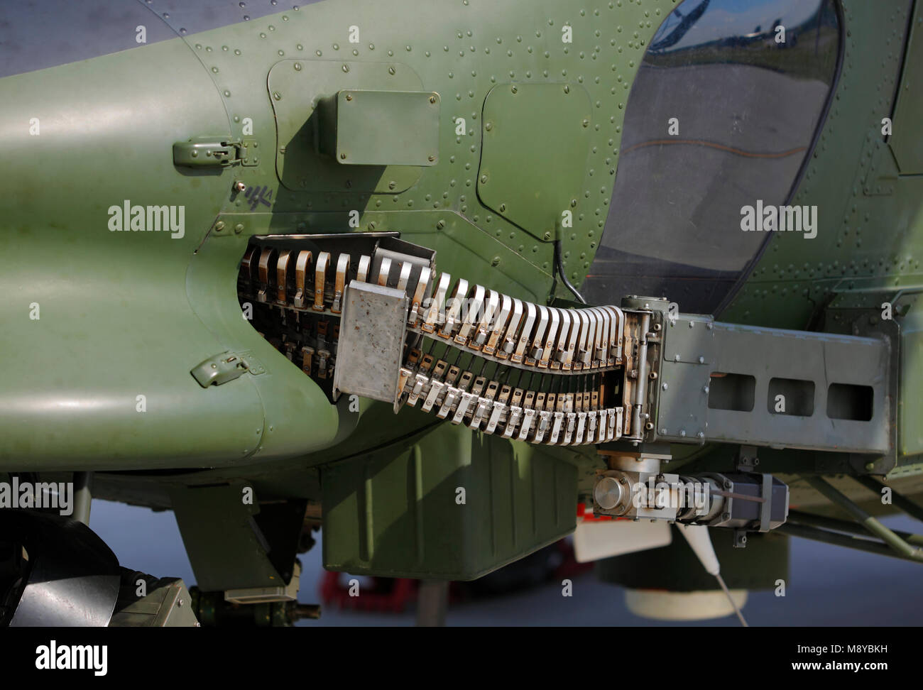 Weapon (detail) mounted on nose of a Polish multipurpose helicopter PZL ...