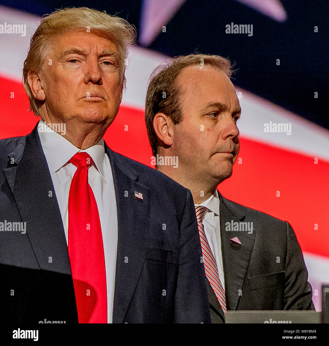 Cleveland Ohio, USA, 21th July , 2016 Donald Trump and Rick Gates on ...