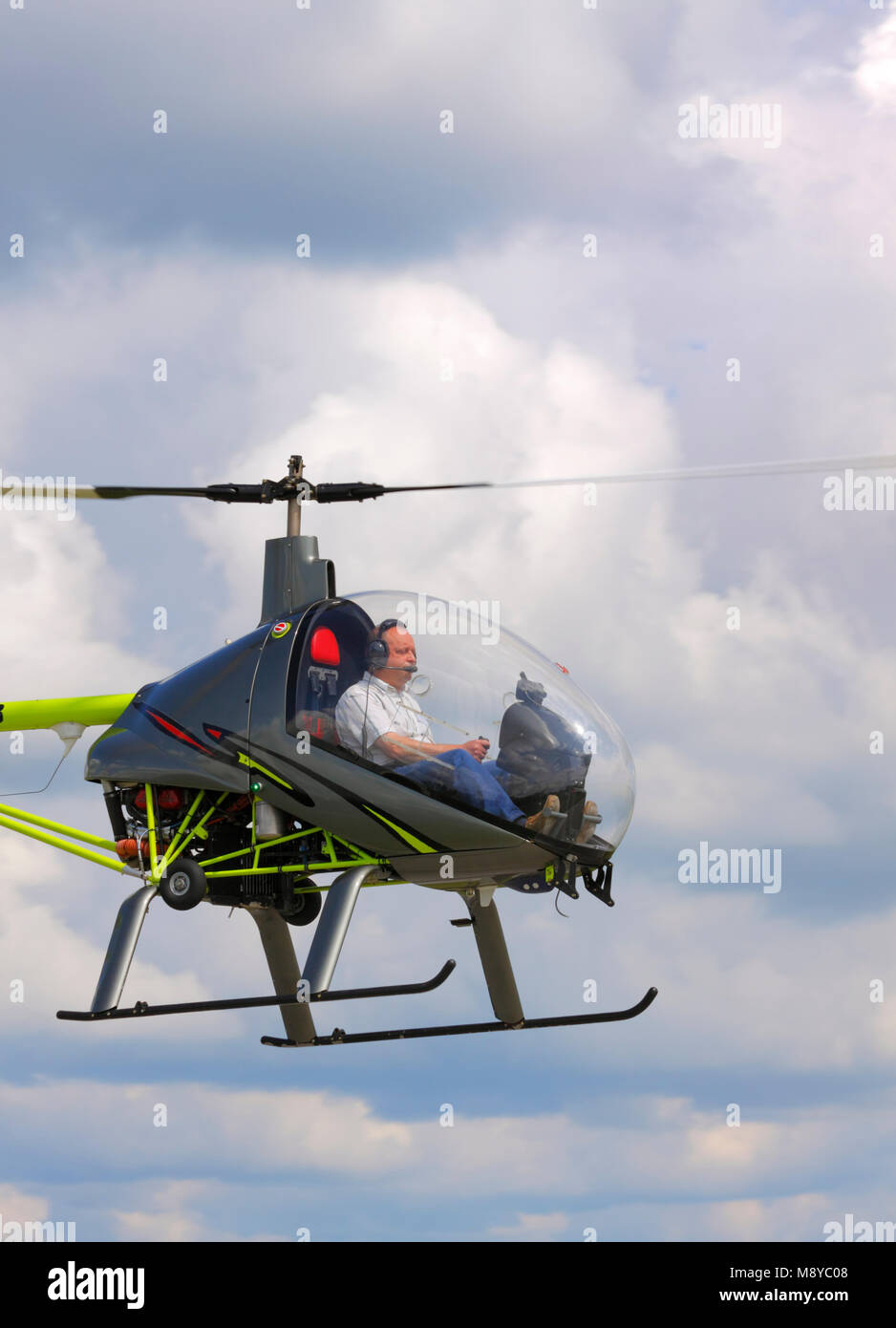 Flying ultralight helicopter Heli-Sport CH-7 Kompress during ...