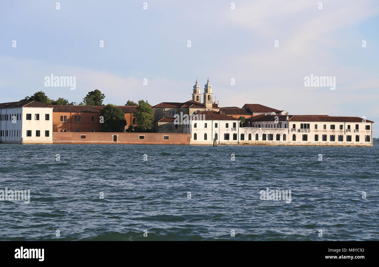 Venice Italy Many Buildings of the Benedictines in San Servolo Island ...
