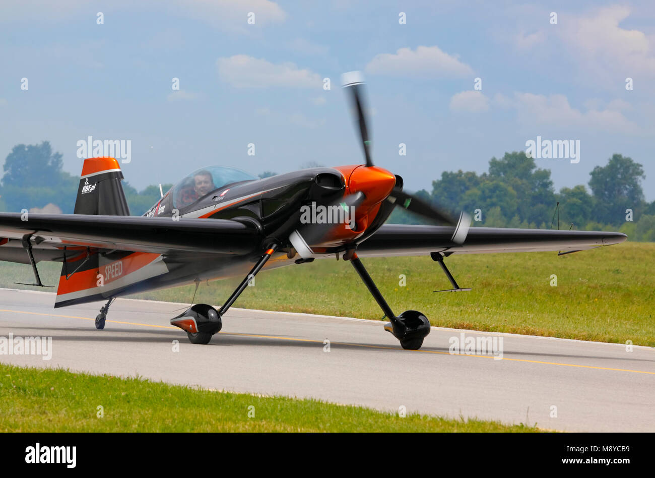 The XtremeAir Sbach 300 on runway during International Air Show at the ...