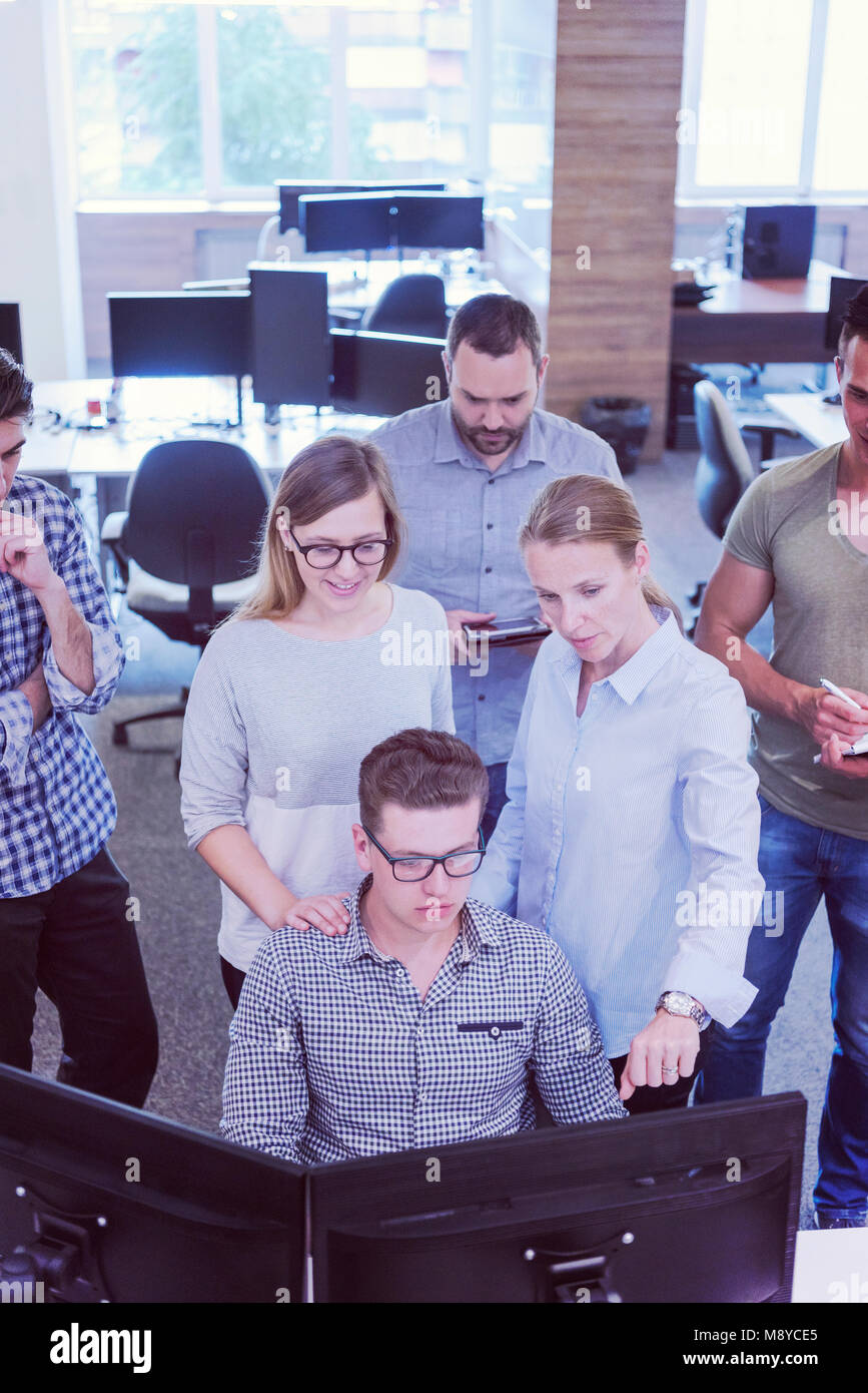 startup business people group working as team to find solution Stock ...