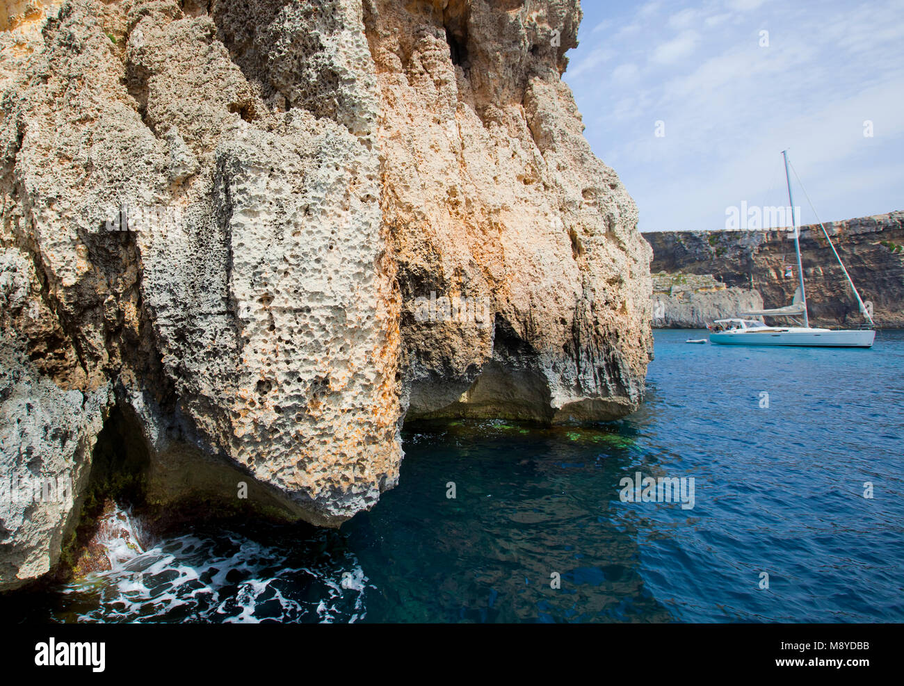 Malta cliffs at sea level Stock Photo - Alamy