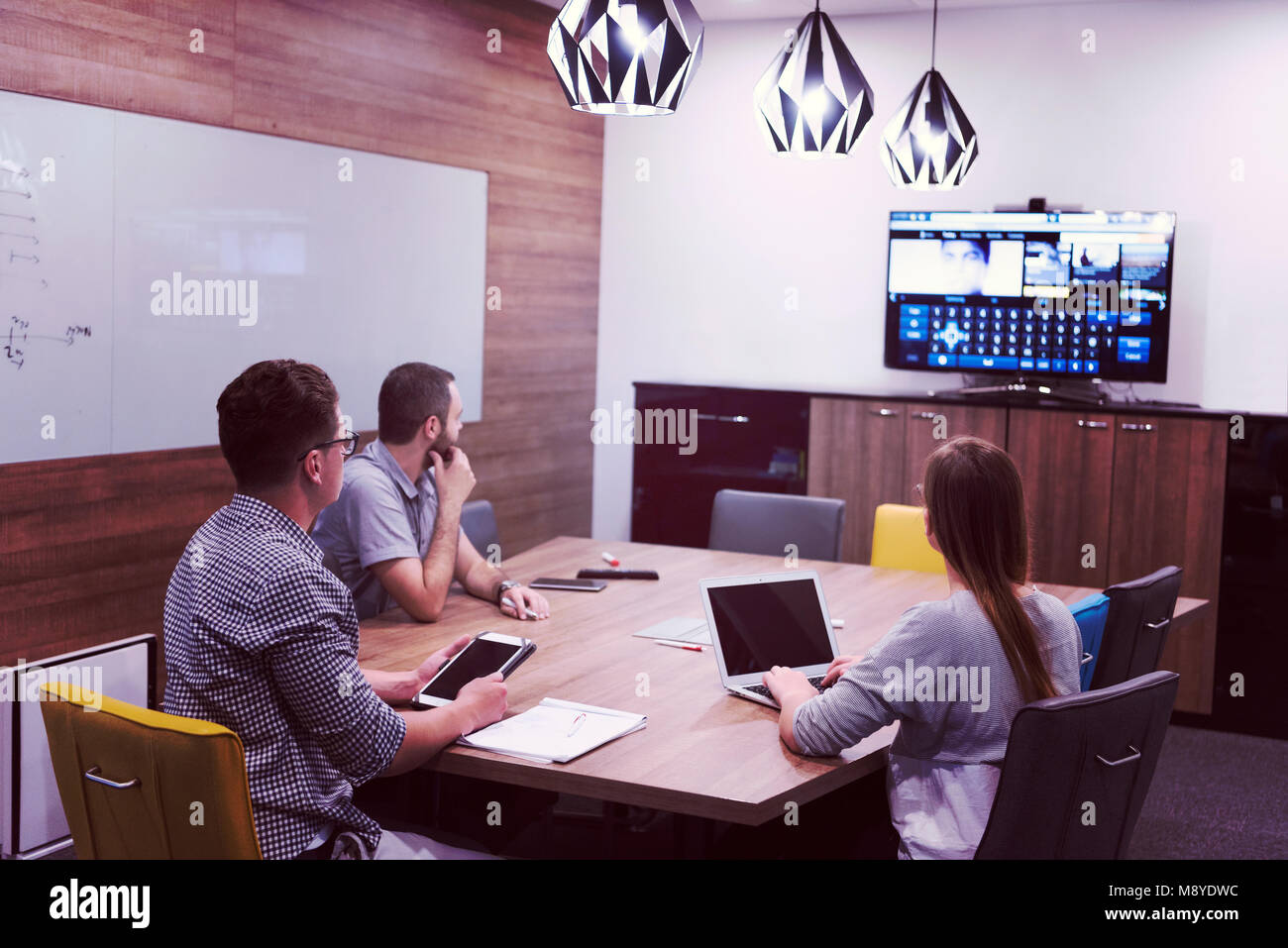 startup business team brainstorming on meeting working on laptop and ...