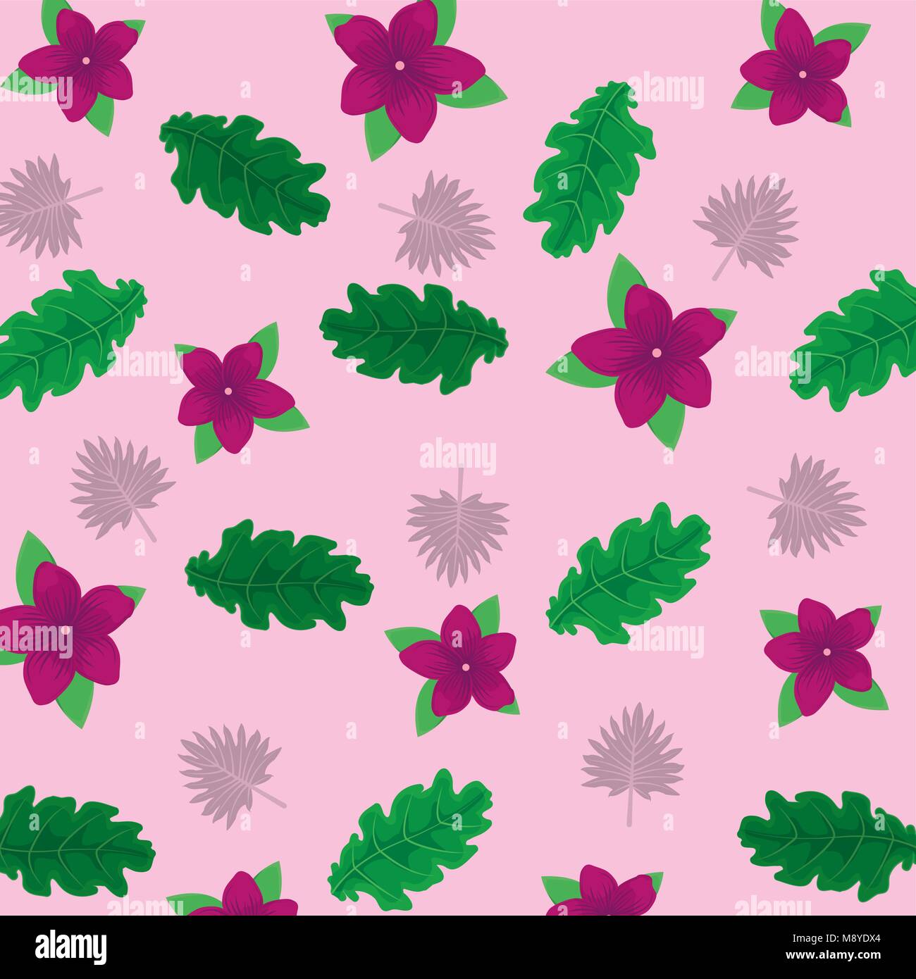 Tropic leaves and flowers design Stock Vector Image & Art - Alamy