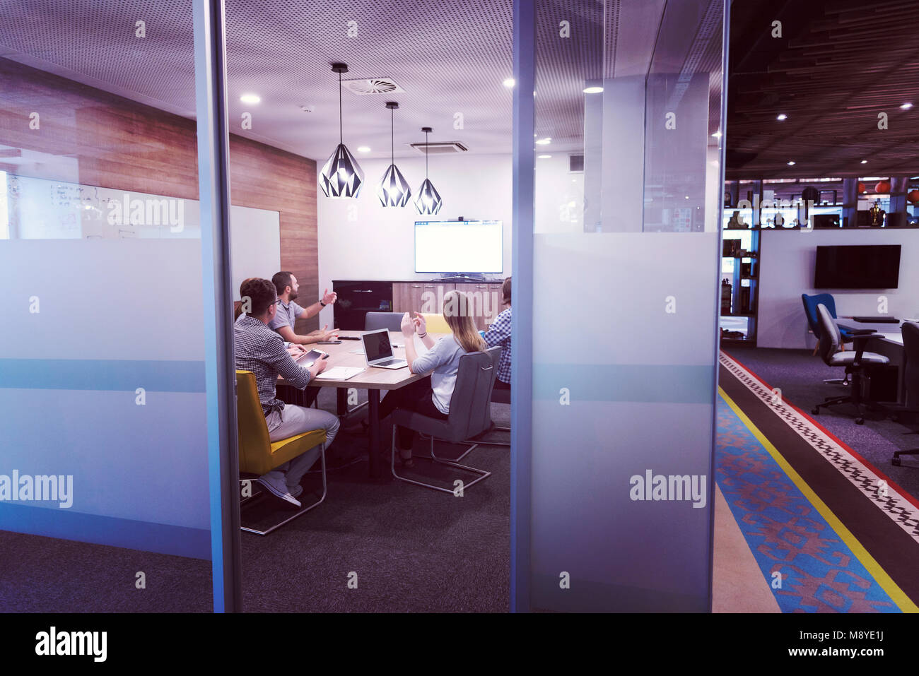 startup business team brainstorming on meeting working on laptop and ...