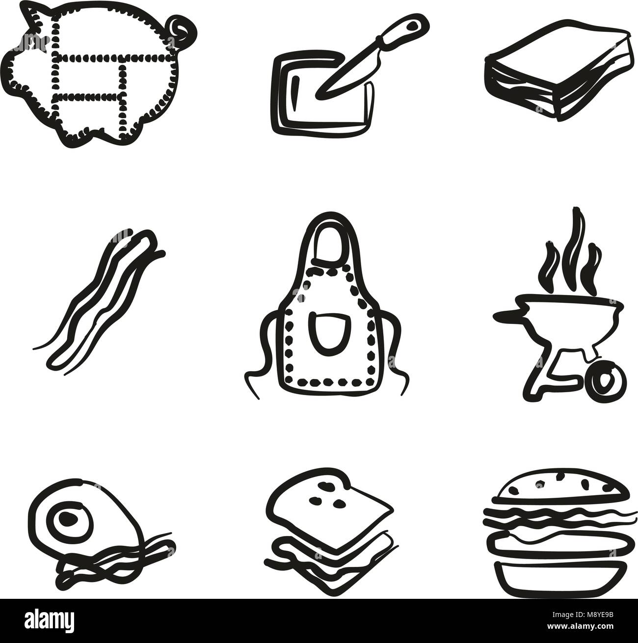 Bacon Icons Freehand Stock Vector Image & Art - Alamy