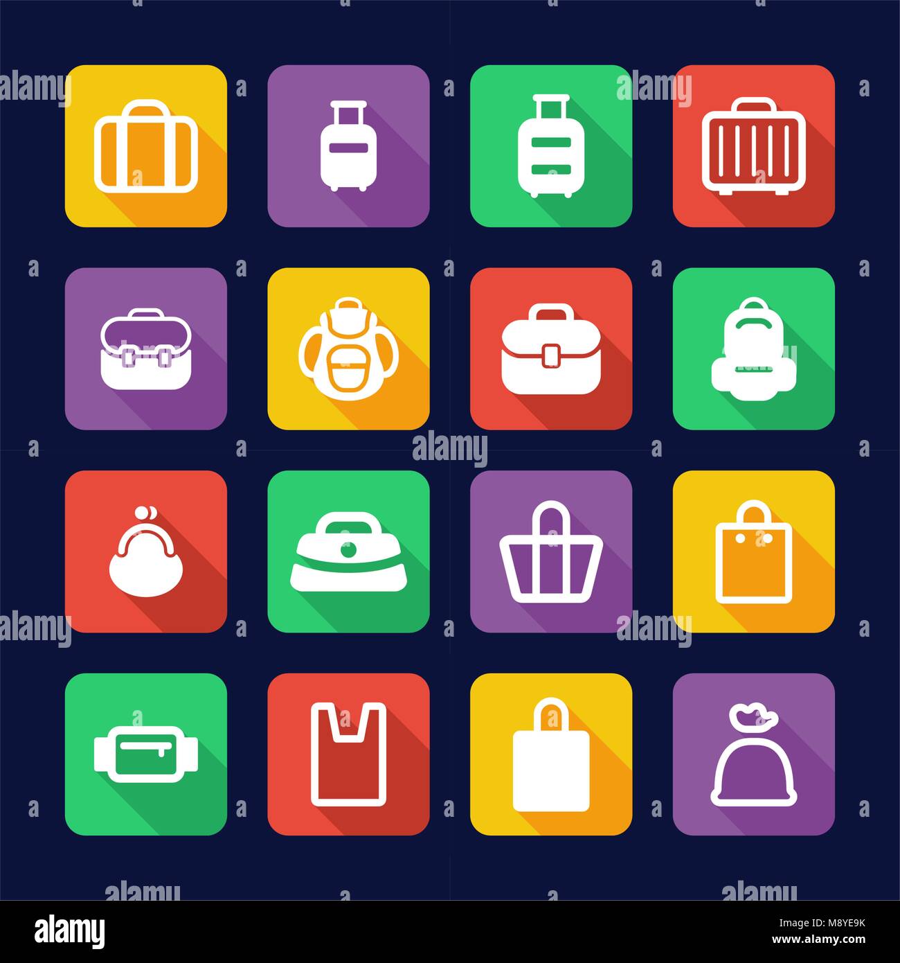 Bag Icons Flat Design Stock Vector Image & Art - Alamy